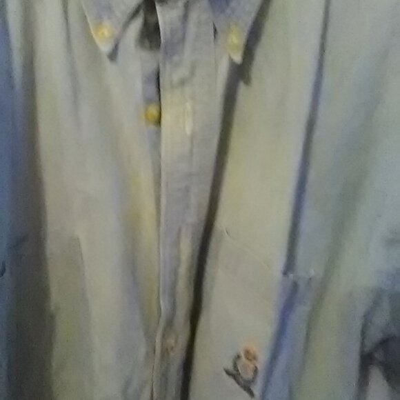 Chaps | Shirts | Chaps Ralph Lauren Blue Denim Ss Shirt Crest Logo ...